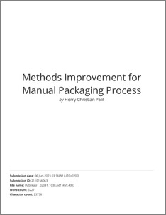 Methods Improvement for Manual Packaging Process - Scientific Repository