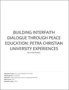 Building Interfaith Dialogue through Peace Education: Petra Christian ...